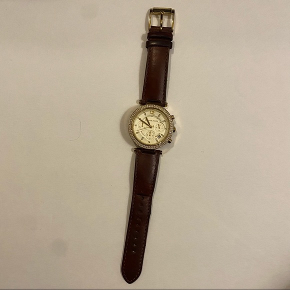 Michael Kors | Accessories | Michael Kors Leather Band Watch Mk2249 ...